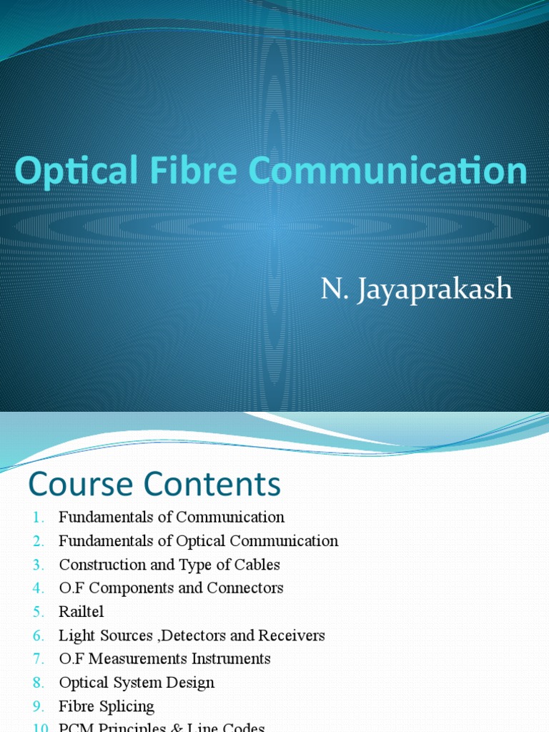 Optical Fibre Communication | PDF | Optical Fiber | Information And ...