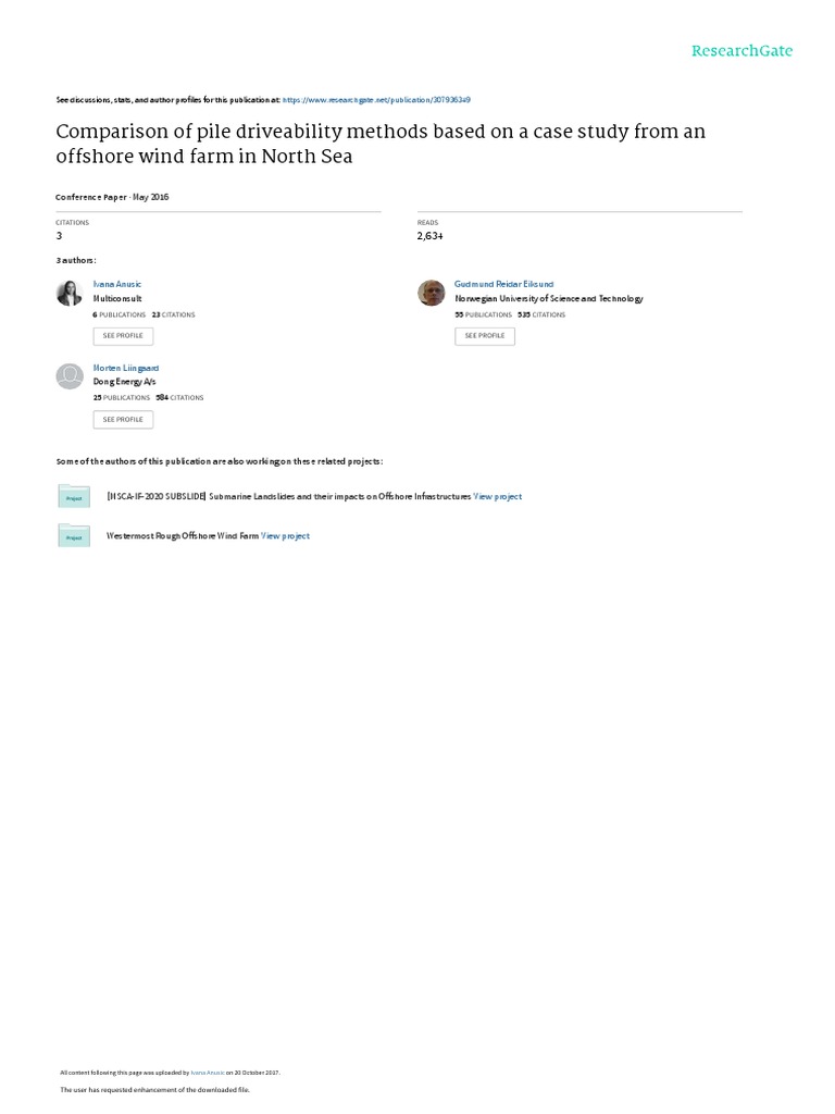 Comparison of Pile Driveability Methods Based On A Case Study From An ...