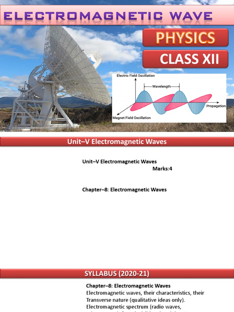 Cbse Term2 - Emw | PDF | Electromagnetic Radiation | Electromagnetic ...