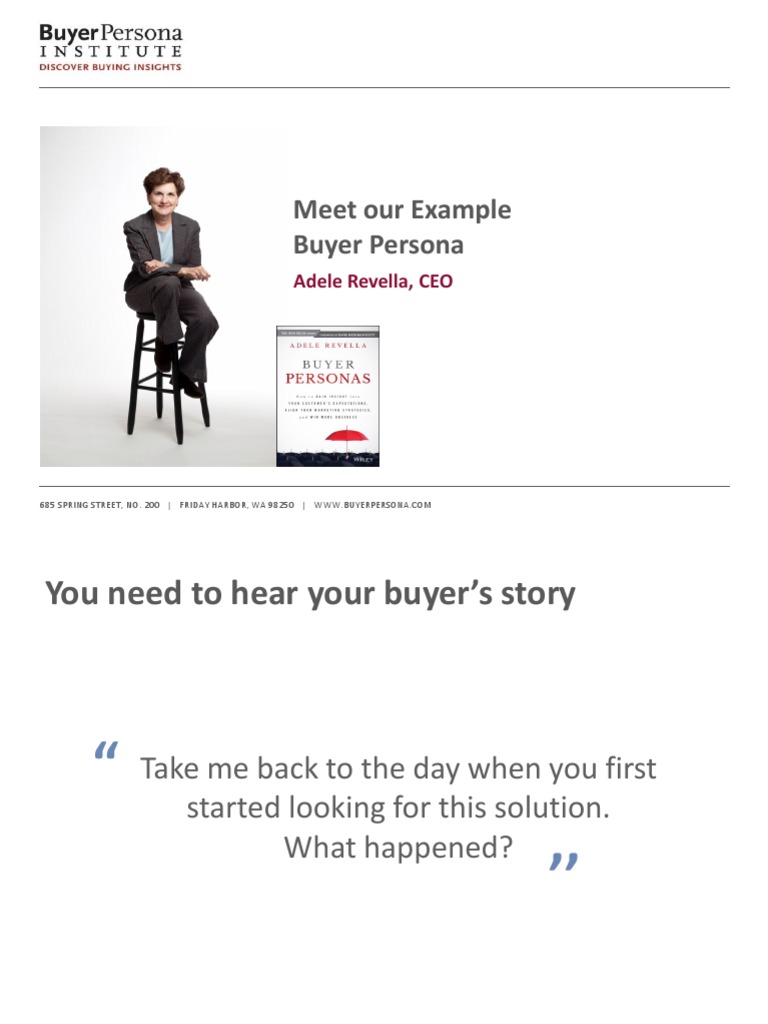 Meet Our Example Buyer Persona: Adele Revella, CEO | PDF | Marketing ...