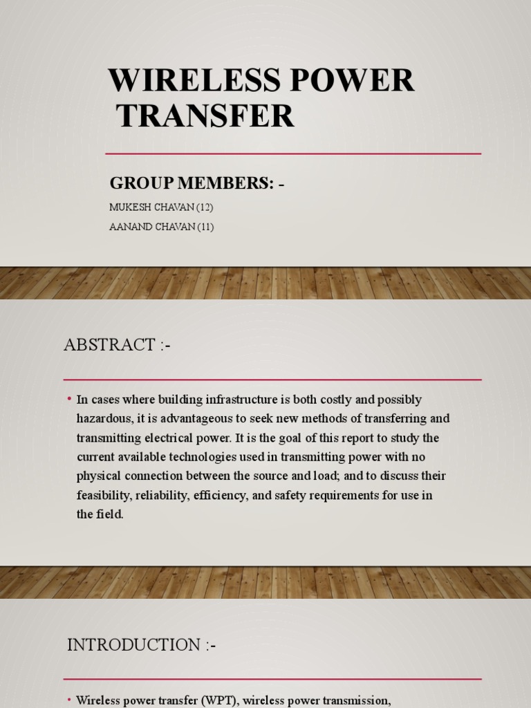 Wireless Power Transfer Project Overview | PDF | Wireless | Inductor