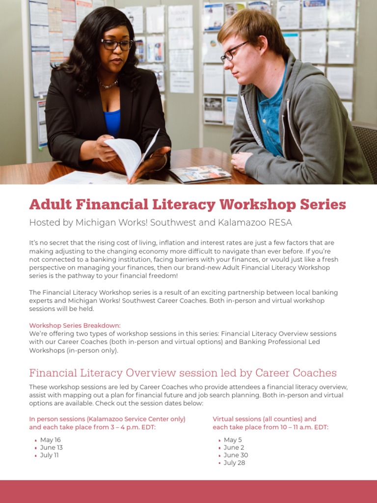 Financial Literacy Workshop Flyer | PDF | Finance & Money Management ...