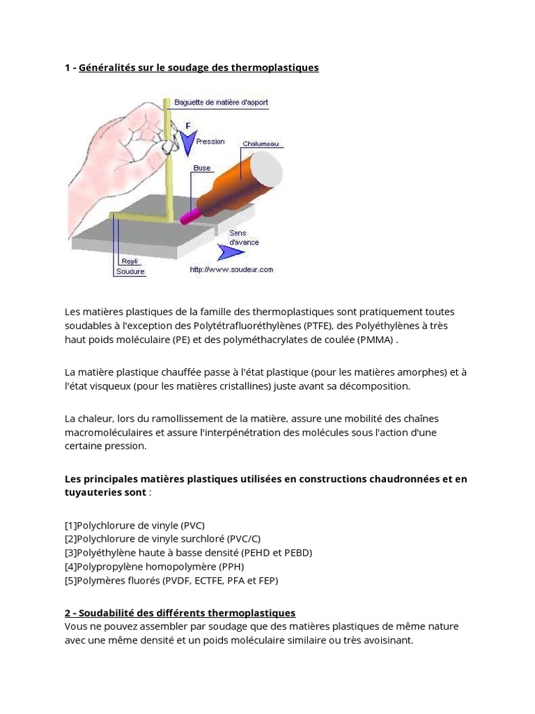 Soudage des Thermoplastiques: Guide Complet | PDF | Construction | Soudage