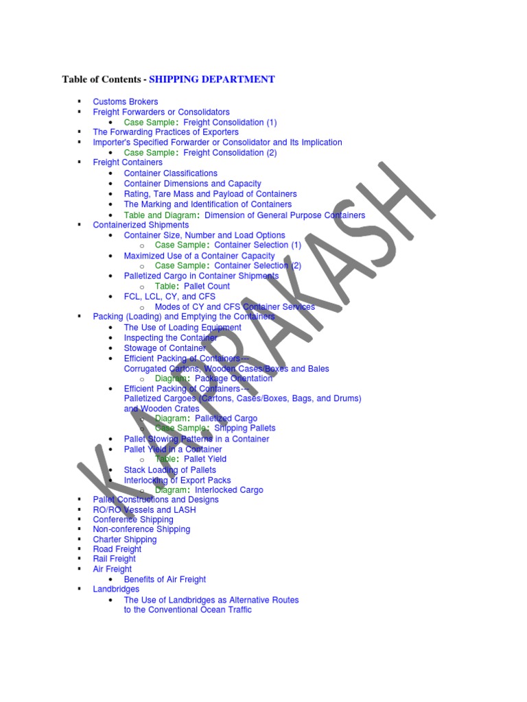 SHIPPING DOC | PDF | Cargo | Containerization