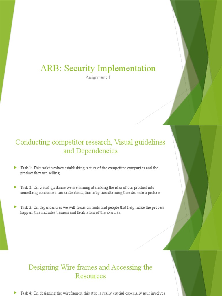 ARB: Security Implementation: Assignment 1 | PDF