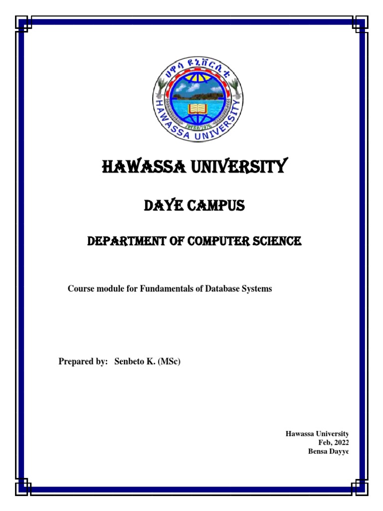 Hawassa UNIVERSITY: Daye Campus | PDF | Conceptual Model | Data Model