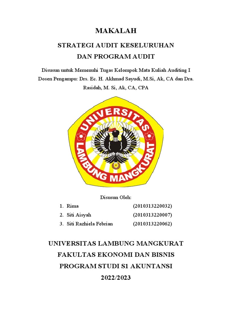 Kel 12 Strategi Audit Keseluruhan Dan Program Audit | PDF