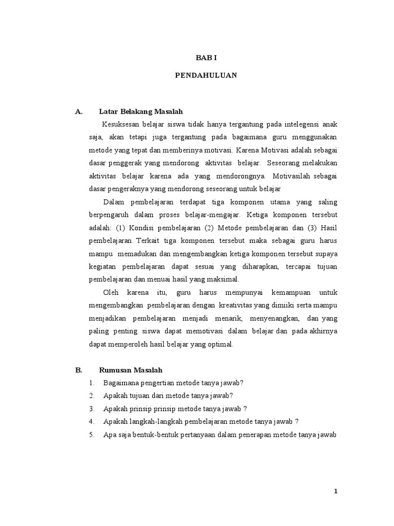 Metode Pembelajaran Tanya Jawab | PDF Metode Pembelajaran Tanya Jawab | PDF