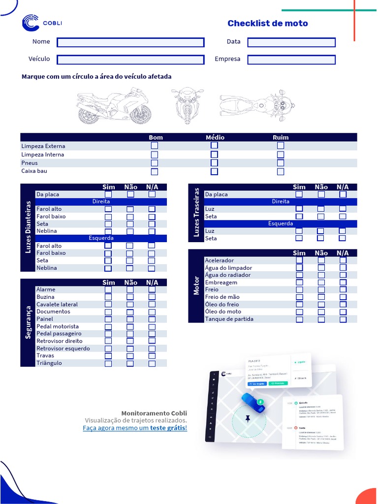 Checklist de Moto | PDF | Motocicleta | Indústria automobilística