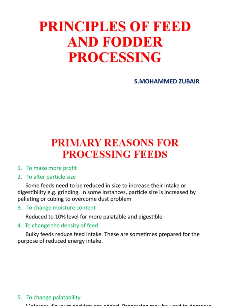Principles of Feed and Fodder Processing | PDF | Hay | Food Industry