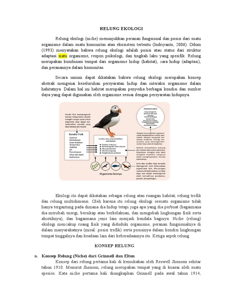 Relung Ekologi - 1 | PDF