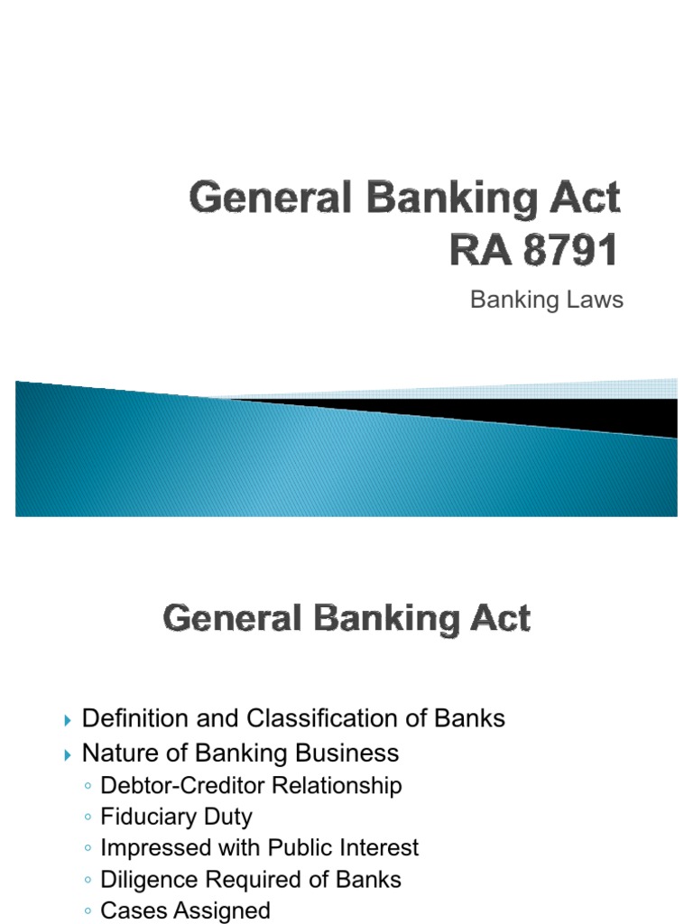 General Banking Act-PDIC | Deposit Account | Banks