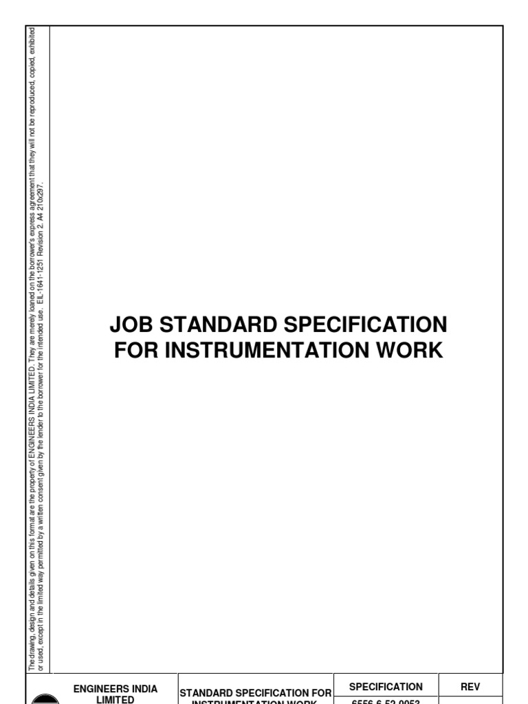 EIL Spec For Instrumentation Works | PDF | Power Supply | Specification (Technical Standard)