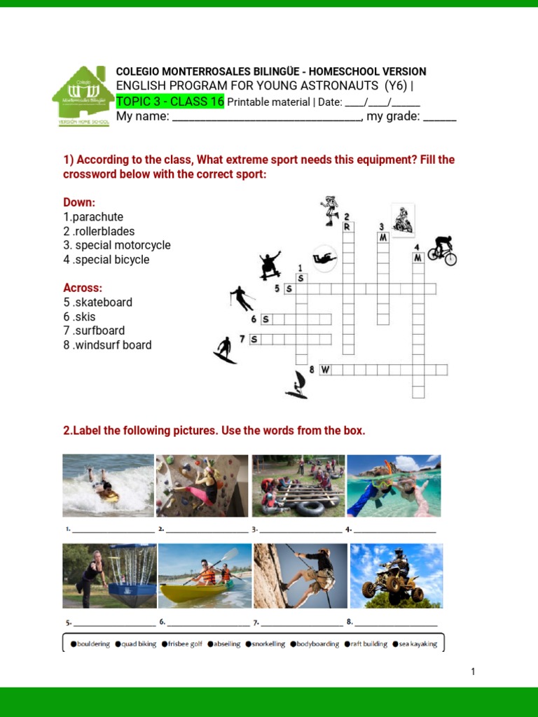 Homeschool English Program: Extreme Sports | PDF