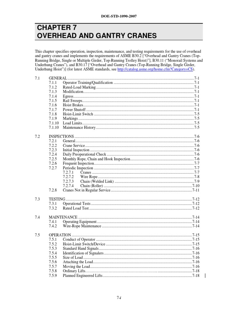 Overhead & Gantry Crane Standards | PDF | Crane (Machine) | Elevator