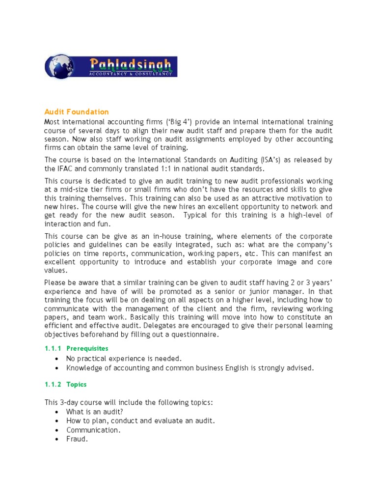 Audit Foundation | PDF | Audit | Accounting