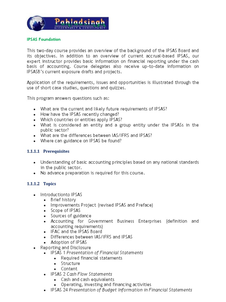 IPSAS Foundation | PDF | International Financial Reporting Standards ...
