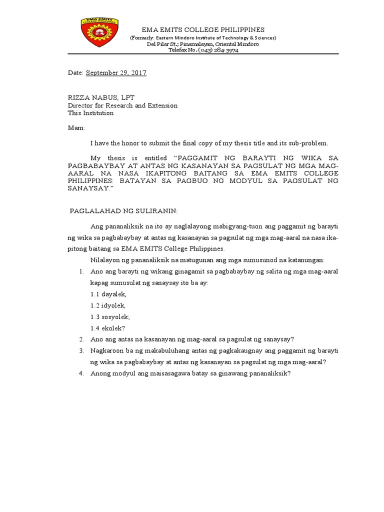 Title Proposal | PDF
