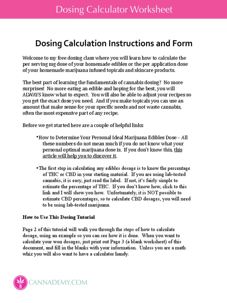 Dosing Calculator Worksheet | PDF | Dose (Biochemistry) | Chemistry
