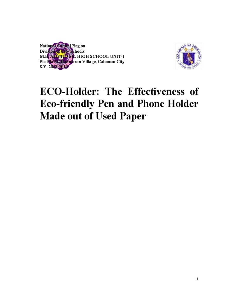 Chapter 2 RESEARCH PROJECT | PDF | Paper | Recycling