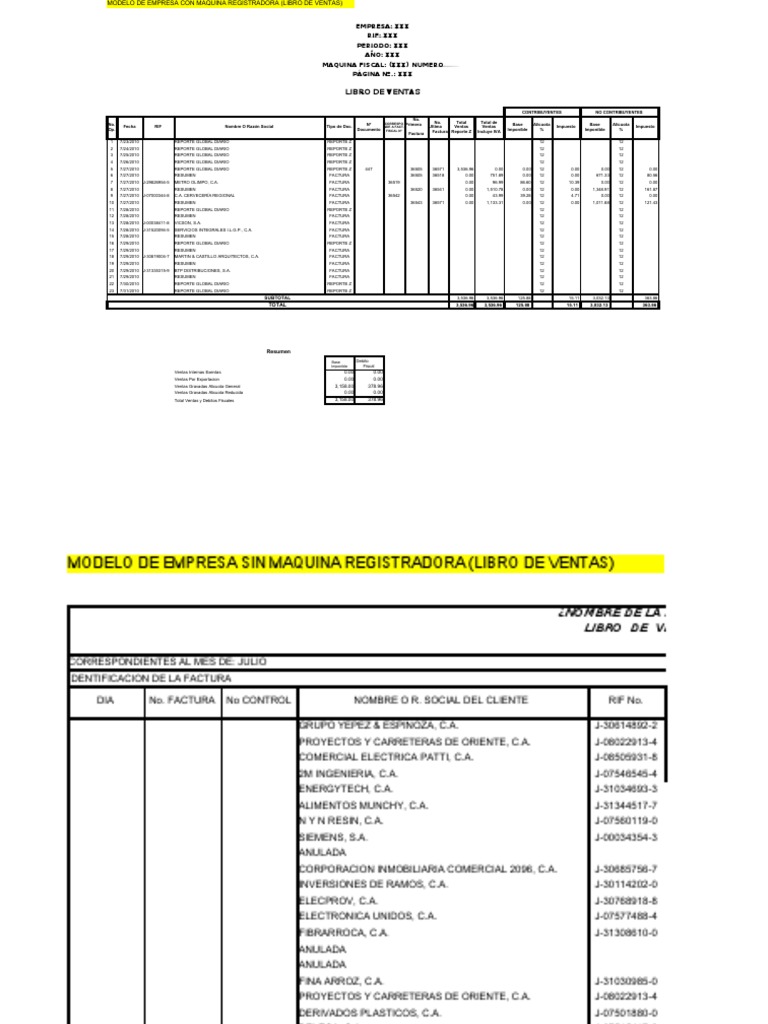 Modelo de Libro de Ventas y Compras IVA | PDF | Business
