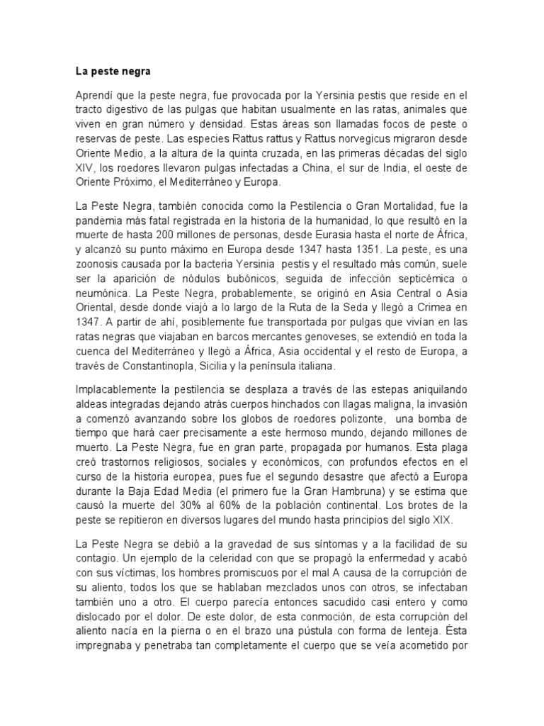 La peste negra: historia y consecuencias | PDF | Muerte negra | Virus