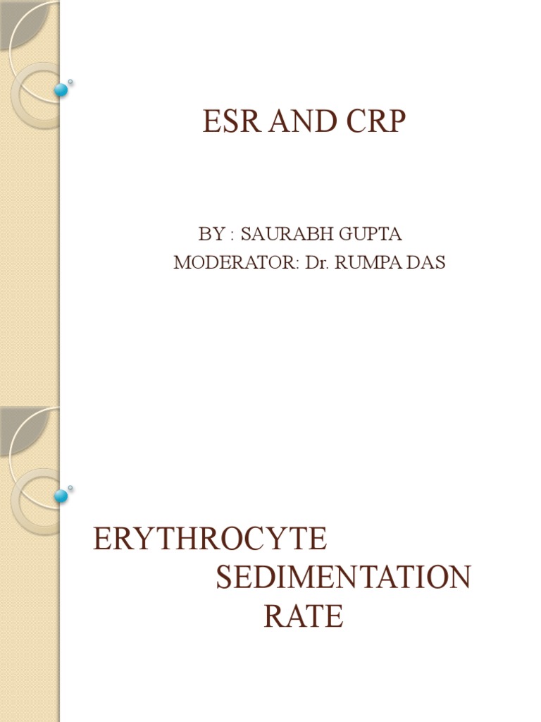 Esr and CRP | PDF | C Reactive Protein | Inflammation