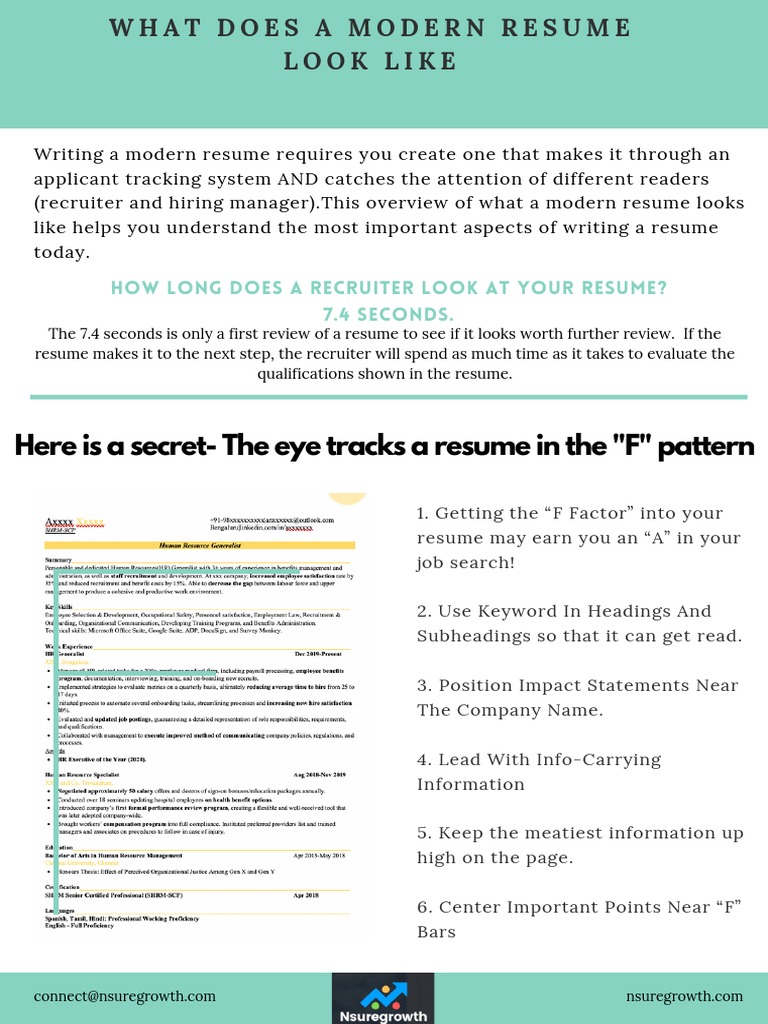 Here Is A Secret-The Eye Tracks A Resume in The "F" Pattern | PDF ...
