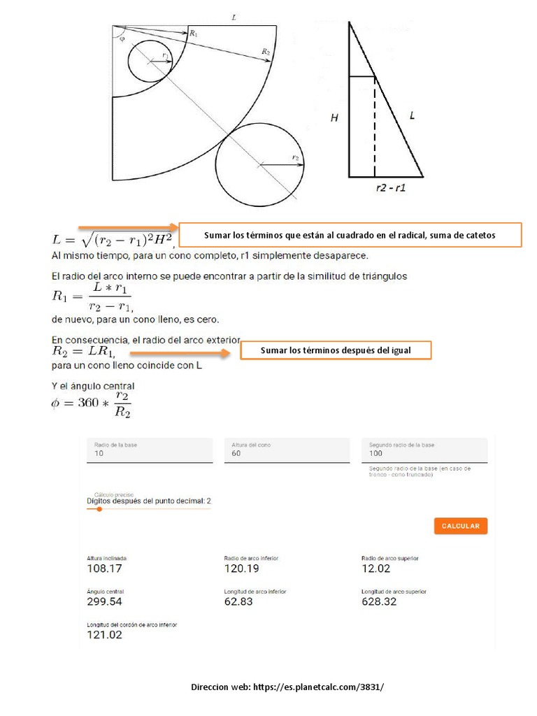Plantilla Trazado Tronco de Cono | PDF
