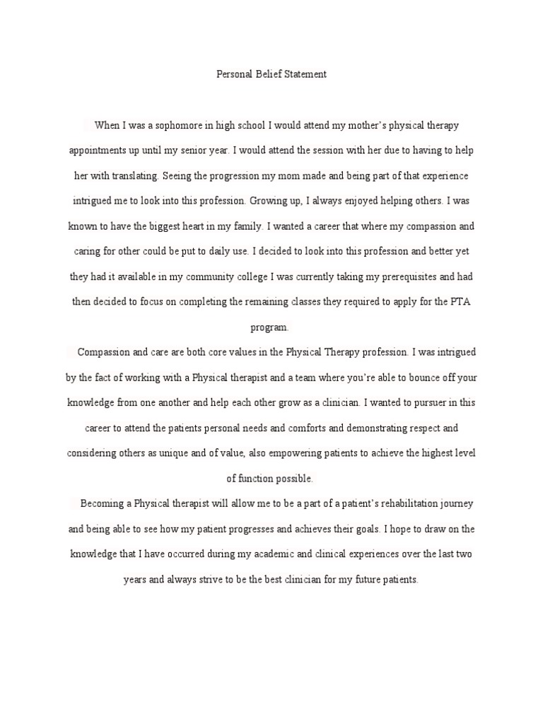 Personal Belief Statement | PDF