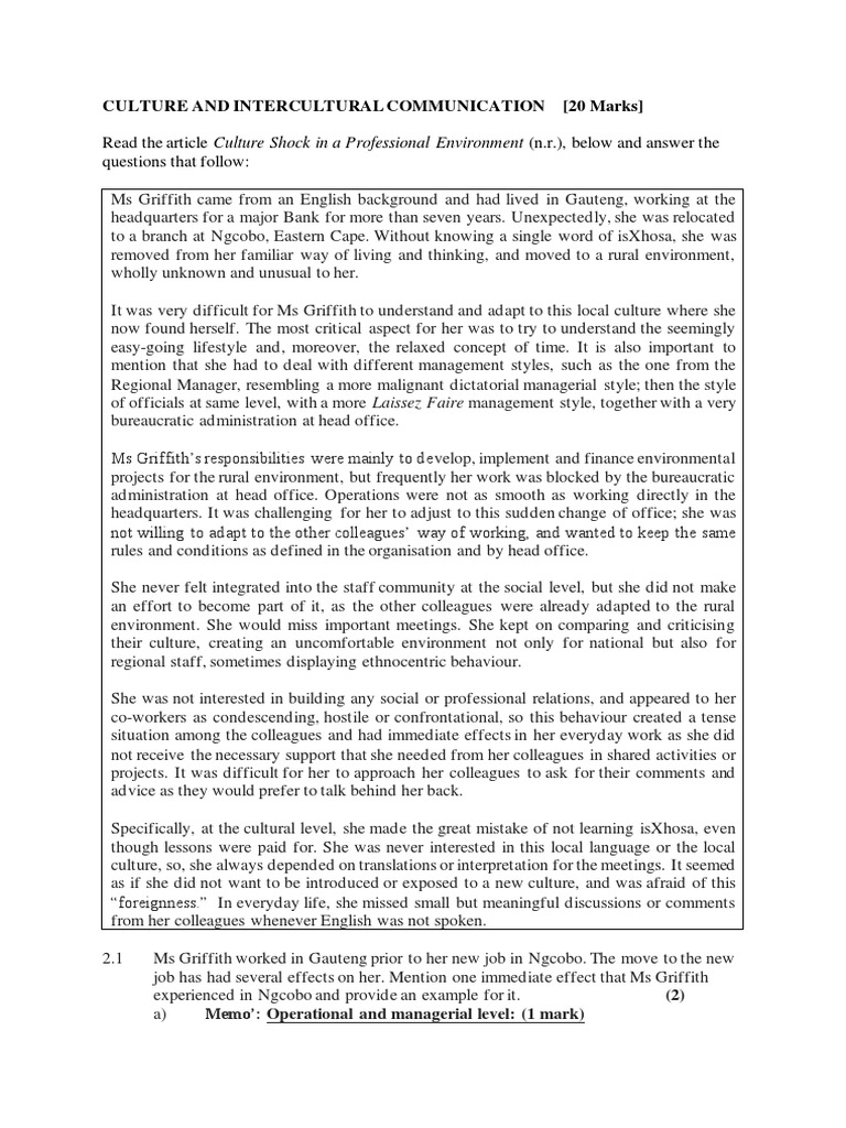 Case Study On Intercultural and Cross Cultural Communication | PDF ...