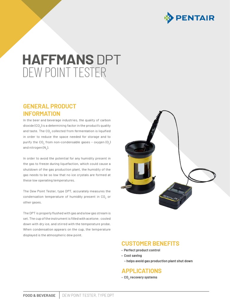 dew-point-tester-dpt-haffmans-leaflet-v2049-en | PDF | Carbon Dioxide ...