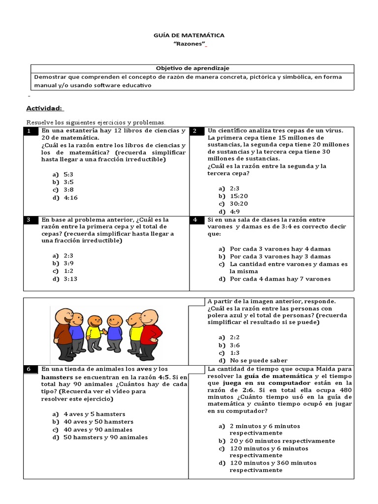 Guía de Razones para Sexto Básico | PDF