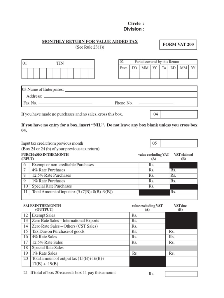 Vat Monthly Return | PDF | Value Added Tax | Public Finance