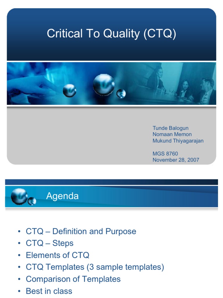 CTQ Presentation | PDF | Computing | Business