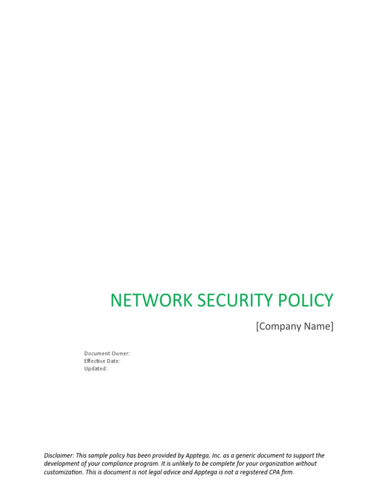 Network Security Policy Template | PDF | Information Security ...