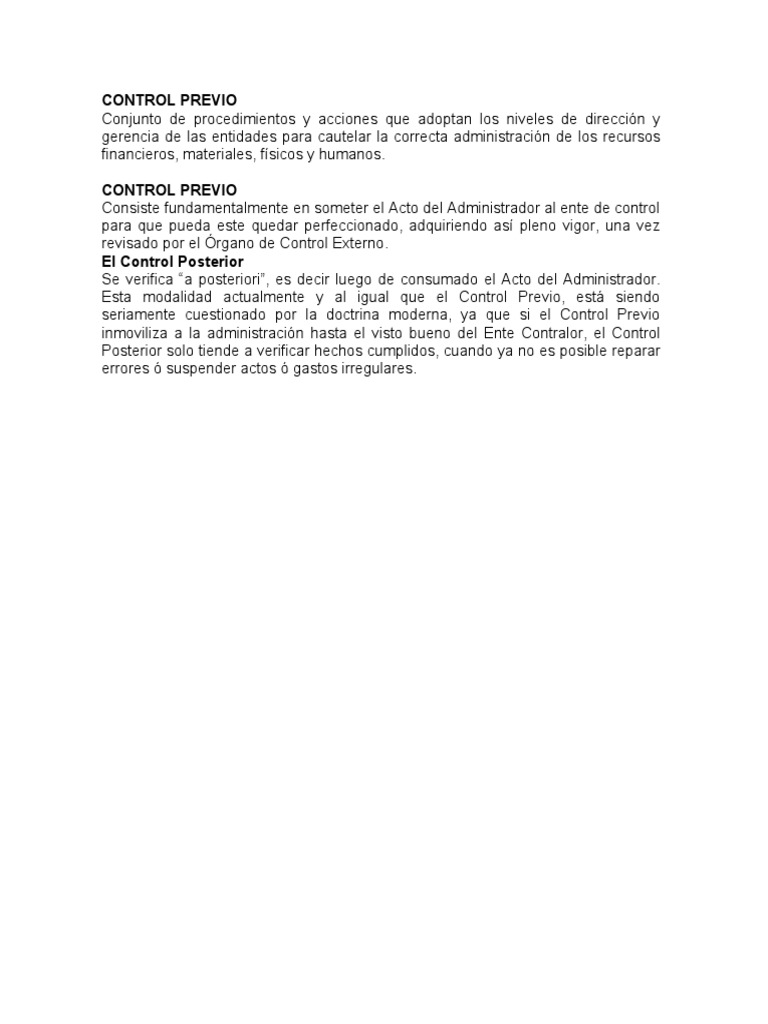 Control Previo | PDF | Regulación | Constitución