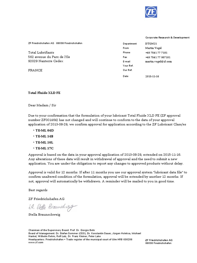 Total Fluide XLD FE (ZF) PDF | PDF