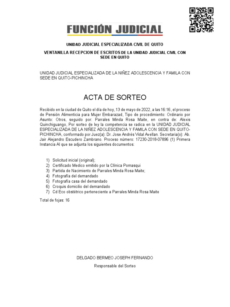 Acta Sorteo | PDF | Derecho