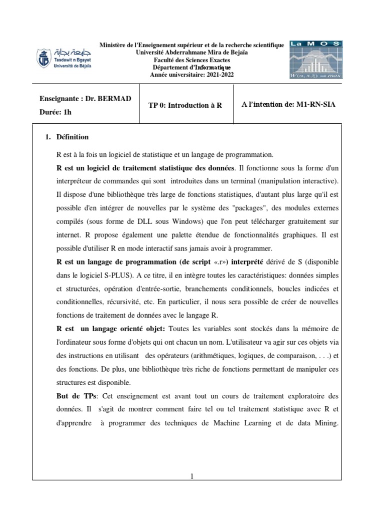 TP - Data-Mining | PDF | Langage de programmation | Programmation informatique