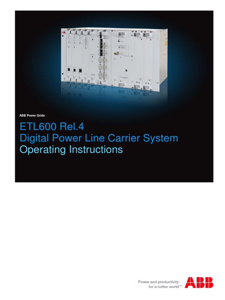 ABB DPLC (Digital Power Line Carrier) ETL 600 R4 Manual | PDF | Modem | Computer Network