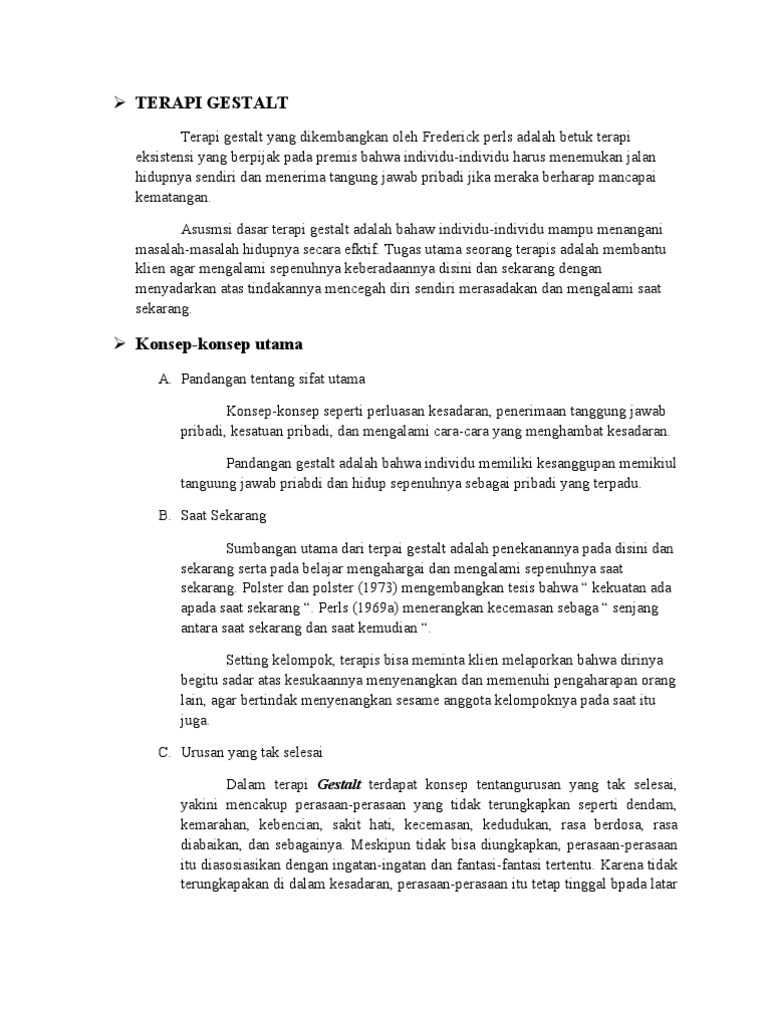 Terapi Gestalt | PDF