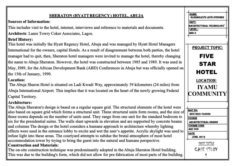 Final Project Design of Five Star Hotel. III | PDF | Hotel | Design