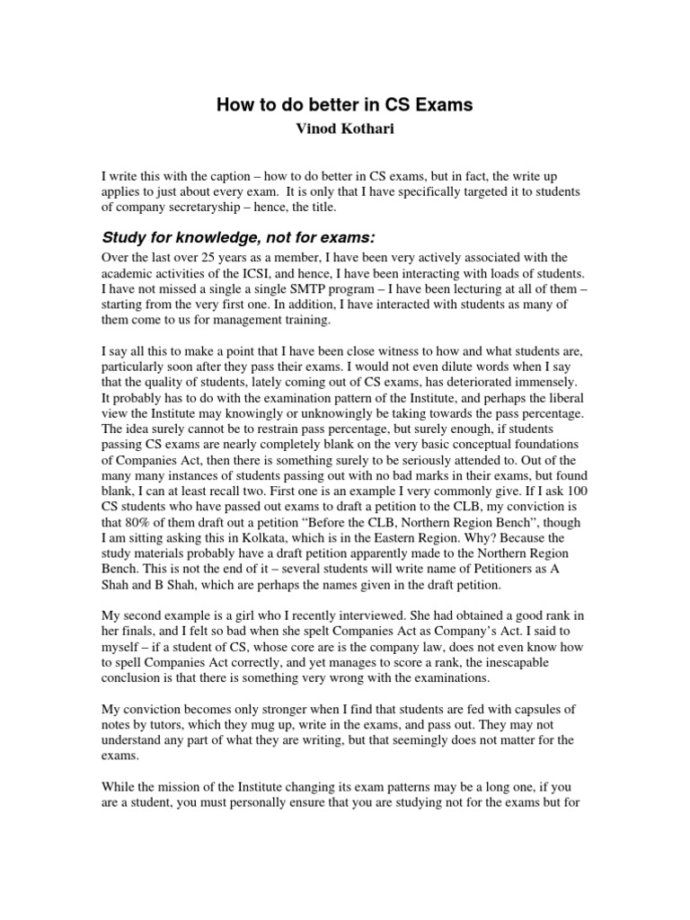 How To Do Better in CS Exam | PDF