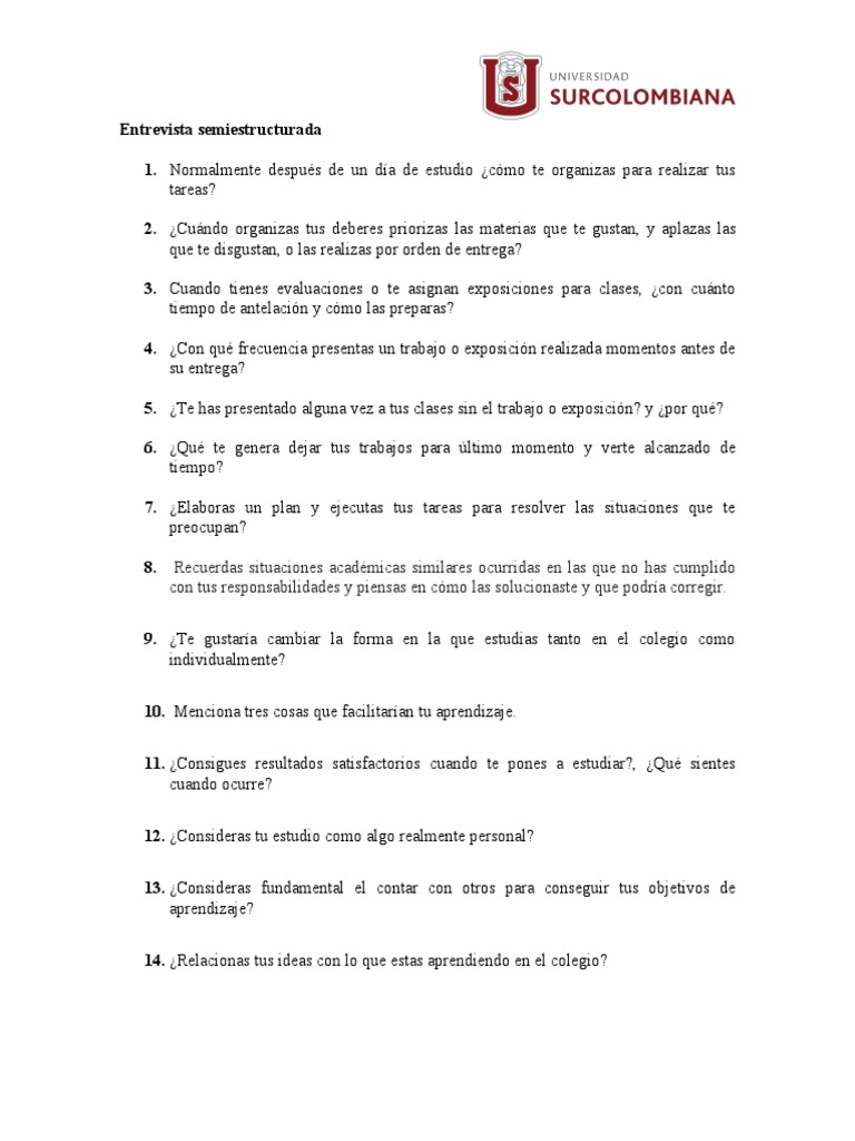Entrevista Semiestructurada y Consentimiento | PDF | Aprendizaje | Cognición