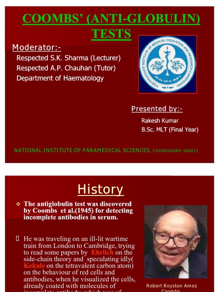 Coombs' Test | PDF | Antibody | Immunology