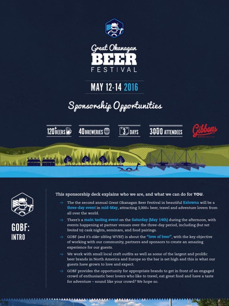 2016 Sponsorship Deck - Great Ohanagan Beer Festival (Social) | PDF ...