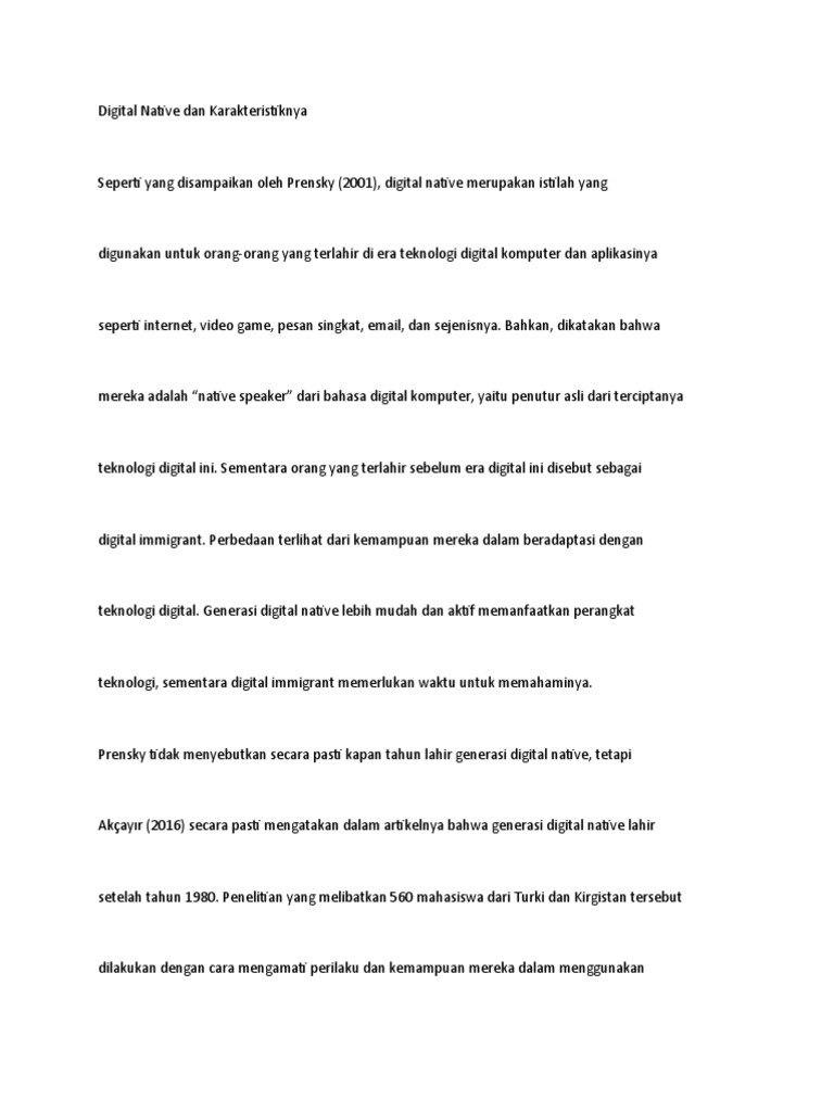 Karakteristik Digital Native | PDF | Game & Aktivitas | Ilmu Sosial