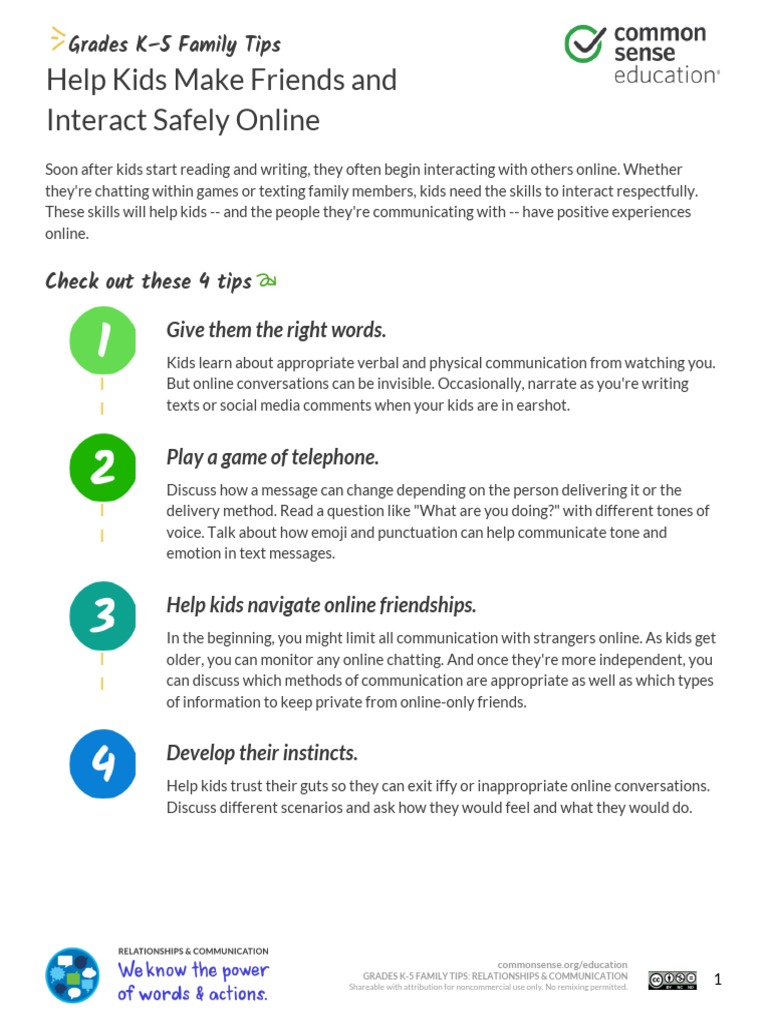 Grades k-5 Family Tips-Relationships Communication-English | PDF ...