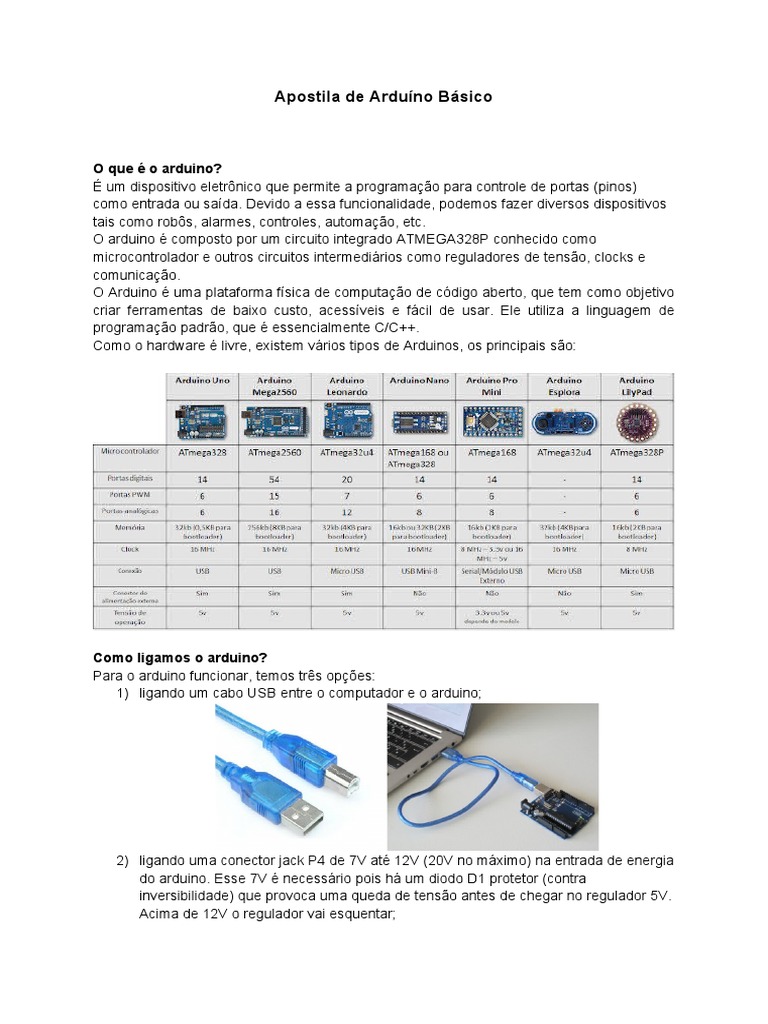 Apostila Arduino Nas Eletivas | PDF | Arduino | Tipo de dados